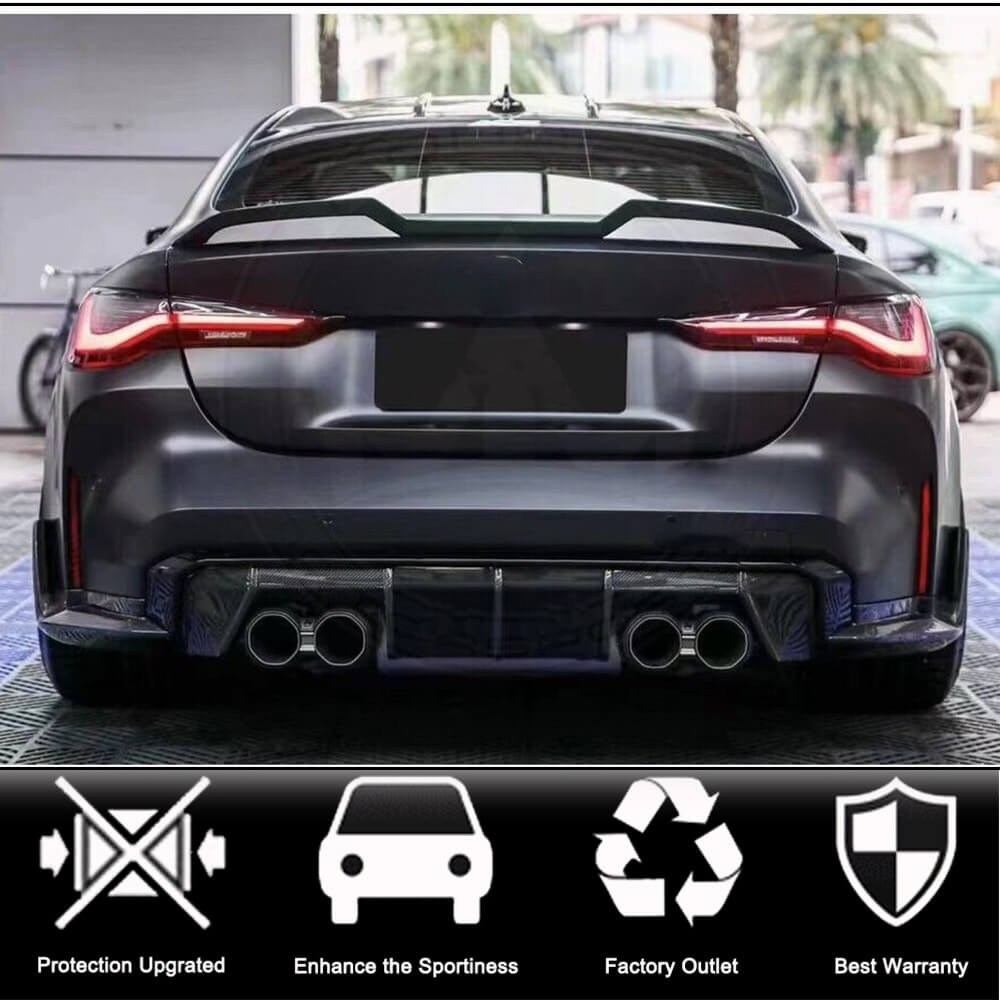 BMW 4シリーズ G22 420i 430i M440i G82 M4 カーボン リア トランク スポイラー ウィングリップ Factor ...