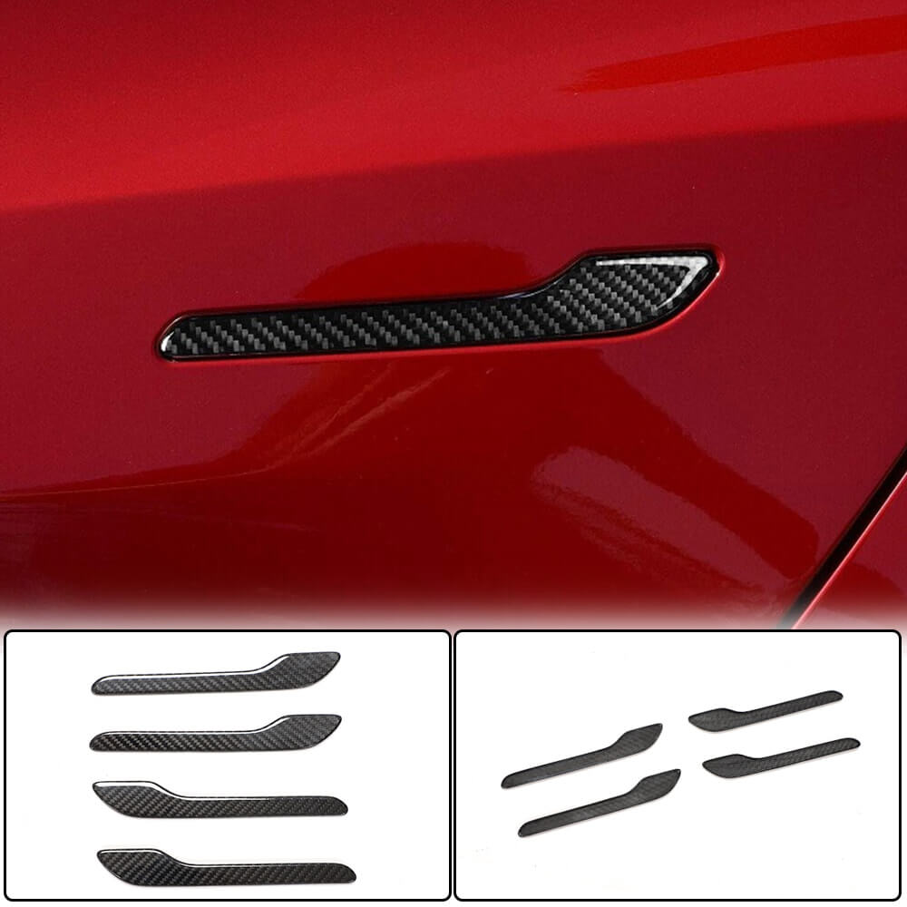 テスラ Model 3 ドライカーボン Door Handle カバー トリム Car Decals Sticker 4pcs – LCI ...